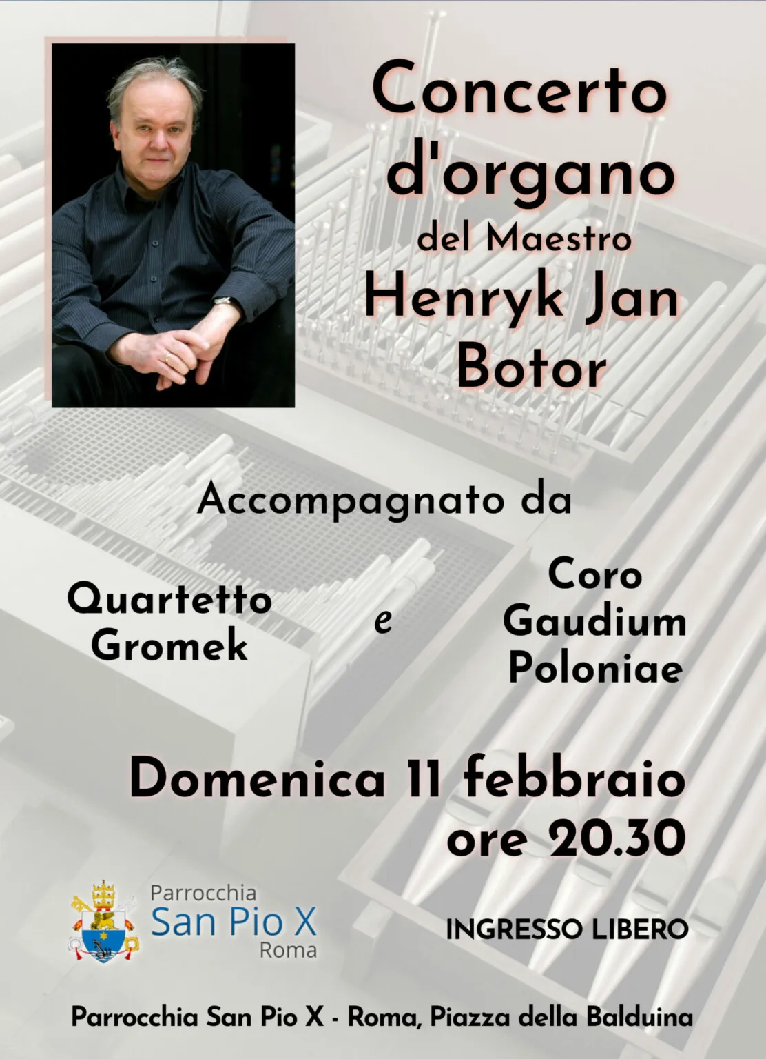 Il compositore polacco Henryk Jan Botor in un concerto a Roma